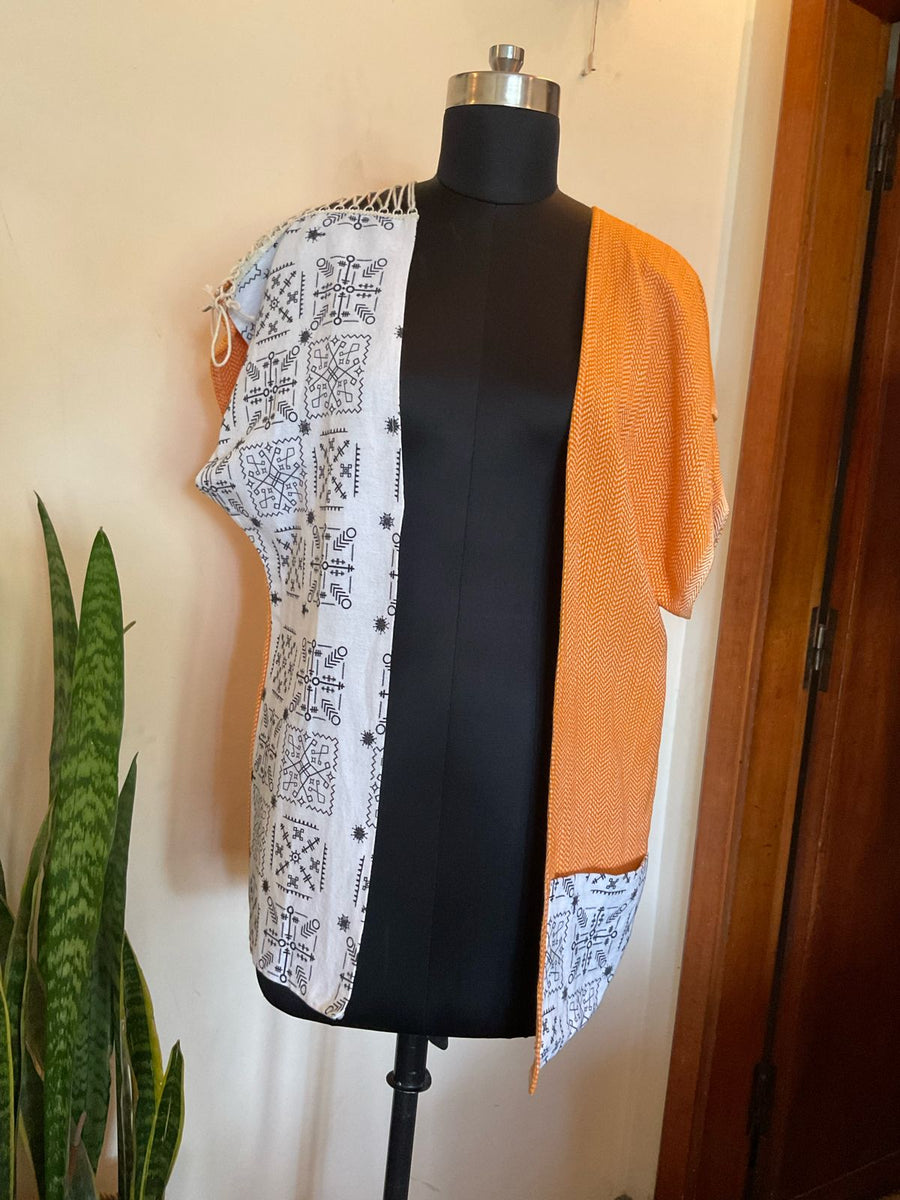 DolMel - Two Tone Cardigan With Traditional Tattoo Design – ADWA Fashion